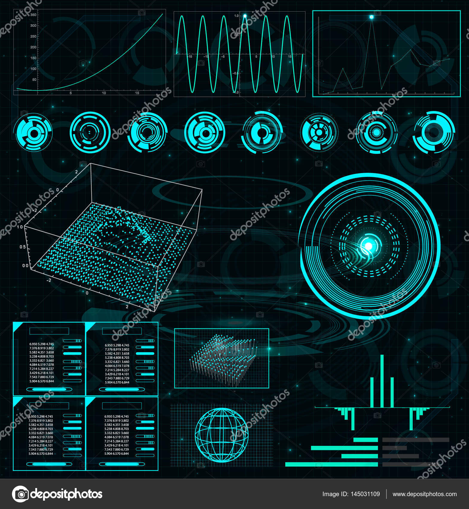 Radar screen. Vector illustration for your design. Technology ...
