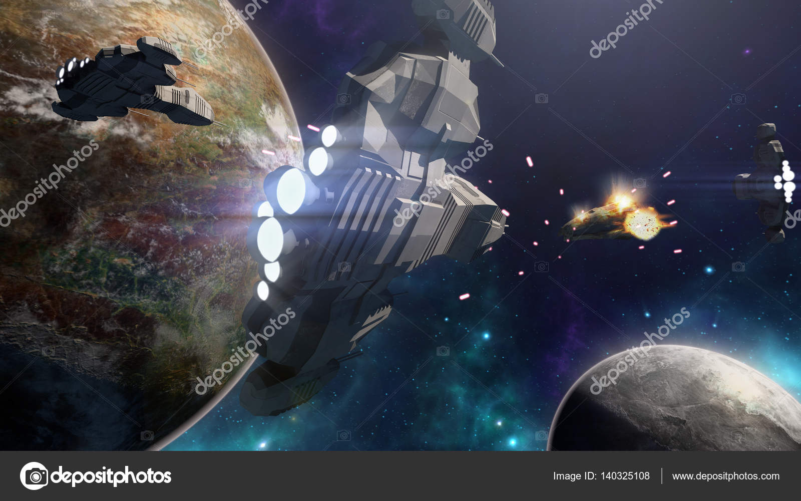 Space Armada illustration — Stock Photo © fredmantel #140325108