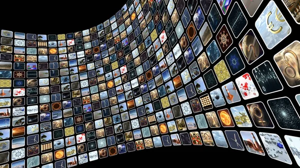 Video wall with many screen images — Stock Photo © fredmantel #86536796