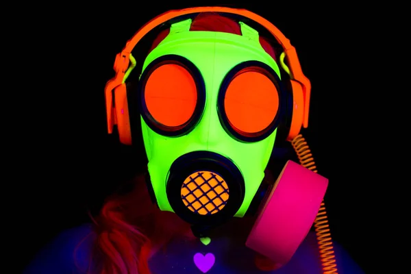 Neon glow mask scary face — Stock Photo © dubassy #193435554