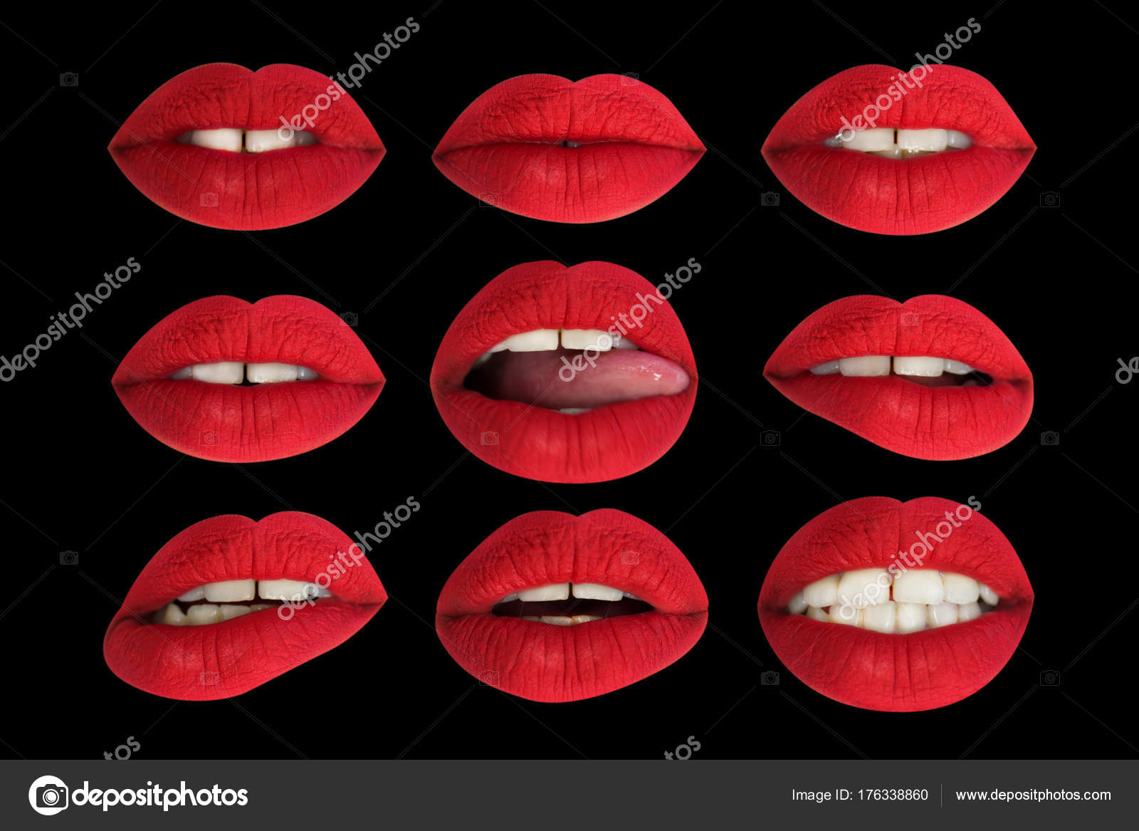 Sexy full red lips mouth — Stock Photo © dubassy #176338860