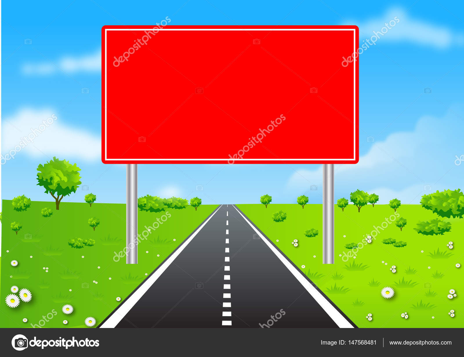 Road sign on empty road Stock Photo by ©jamesstar 147568481