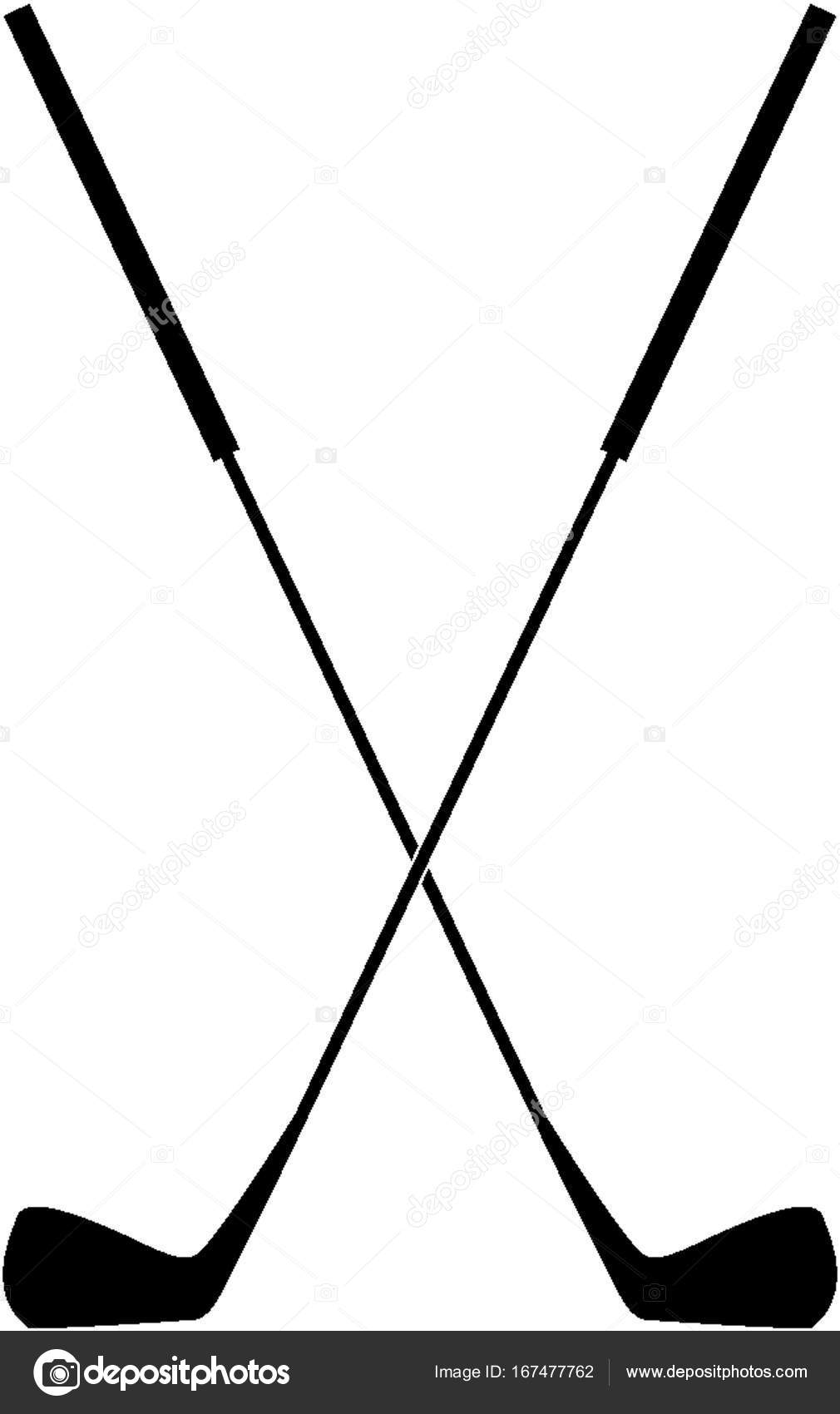 Golf Clubs Crossed Silhouette