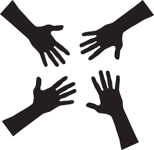 Silhouette hand , helping hand — Stock Vector © lemony #10030688