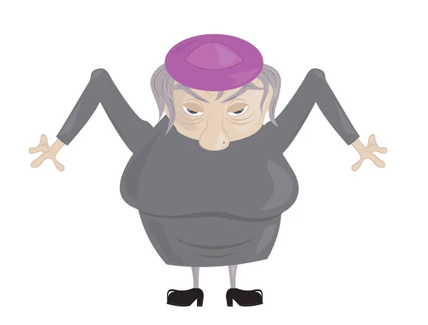 Mean Old Lady Cartoon Character
