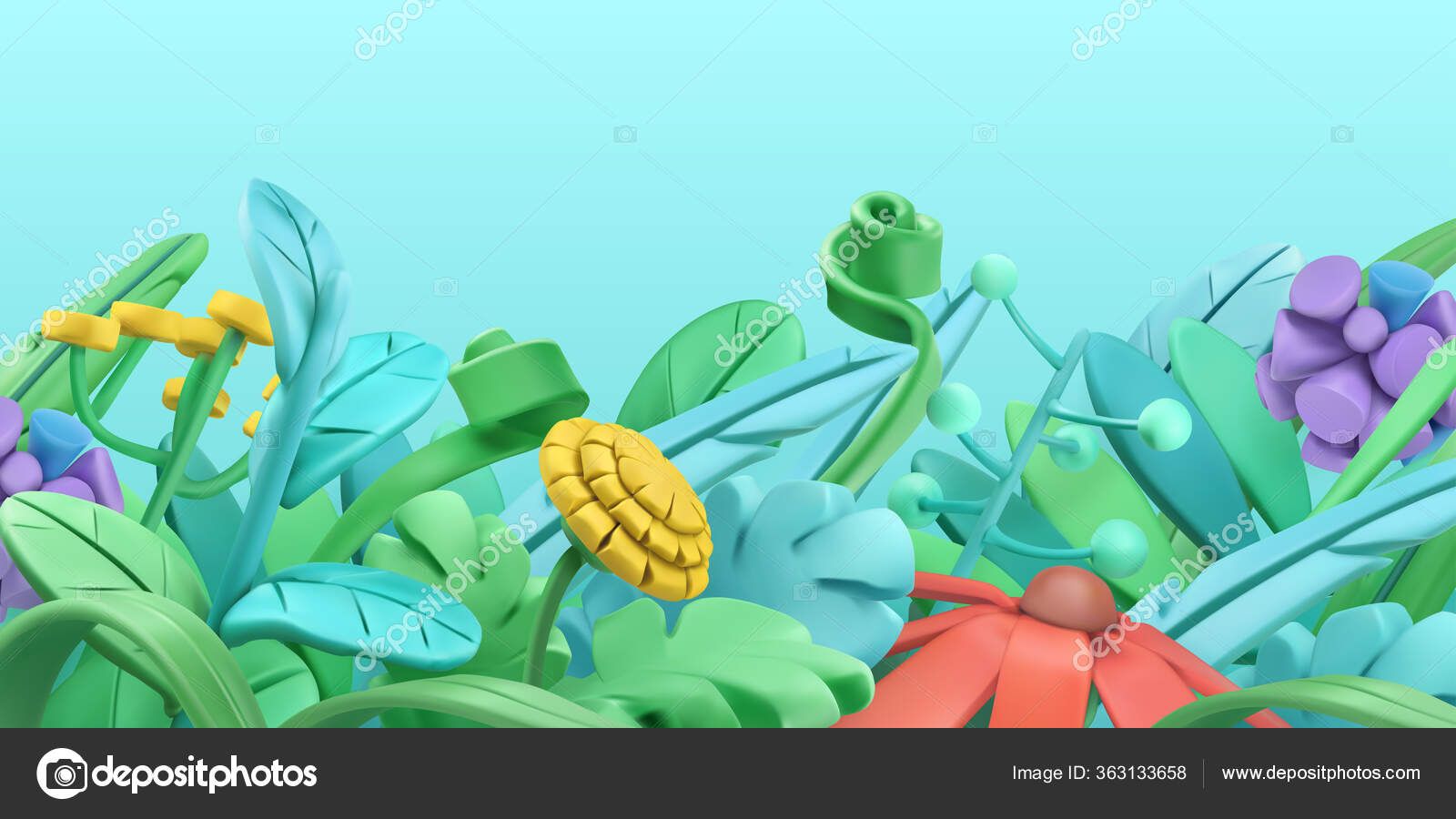 Spring Grass Flowers Cartoon Vector Background Stock Vector Image by ...