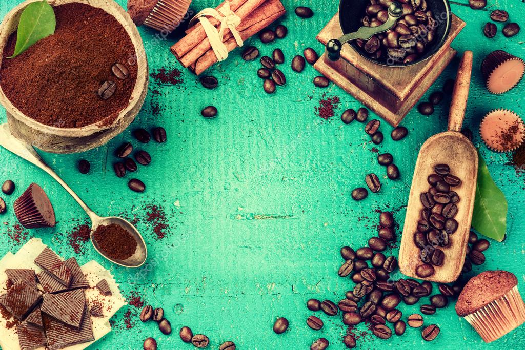 Food background with coffee beans Stock Photo by ©paulgrecaud 125601024
