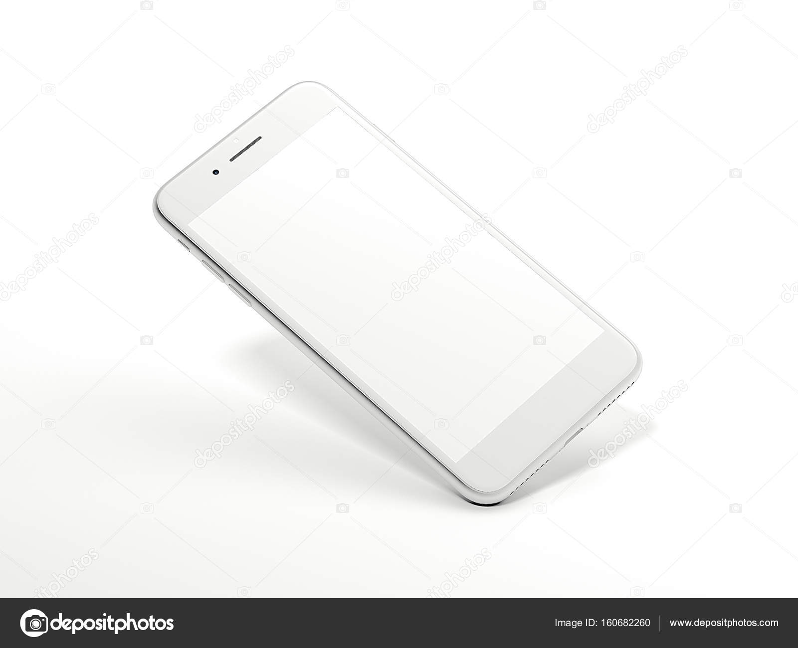 Blank white smartphone with blank screen. 3d rendering Stock Photo by ...