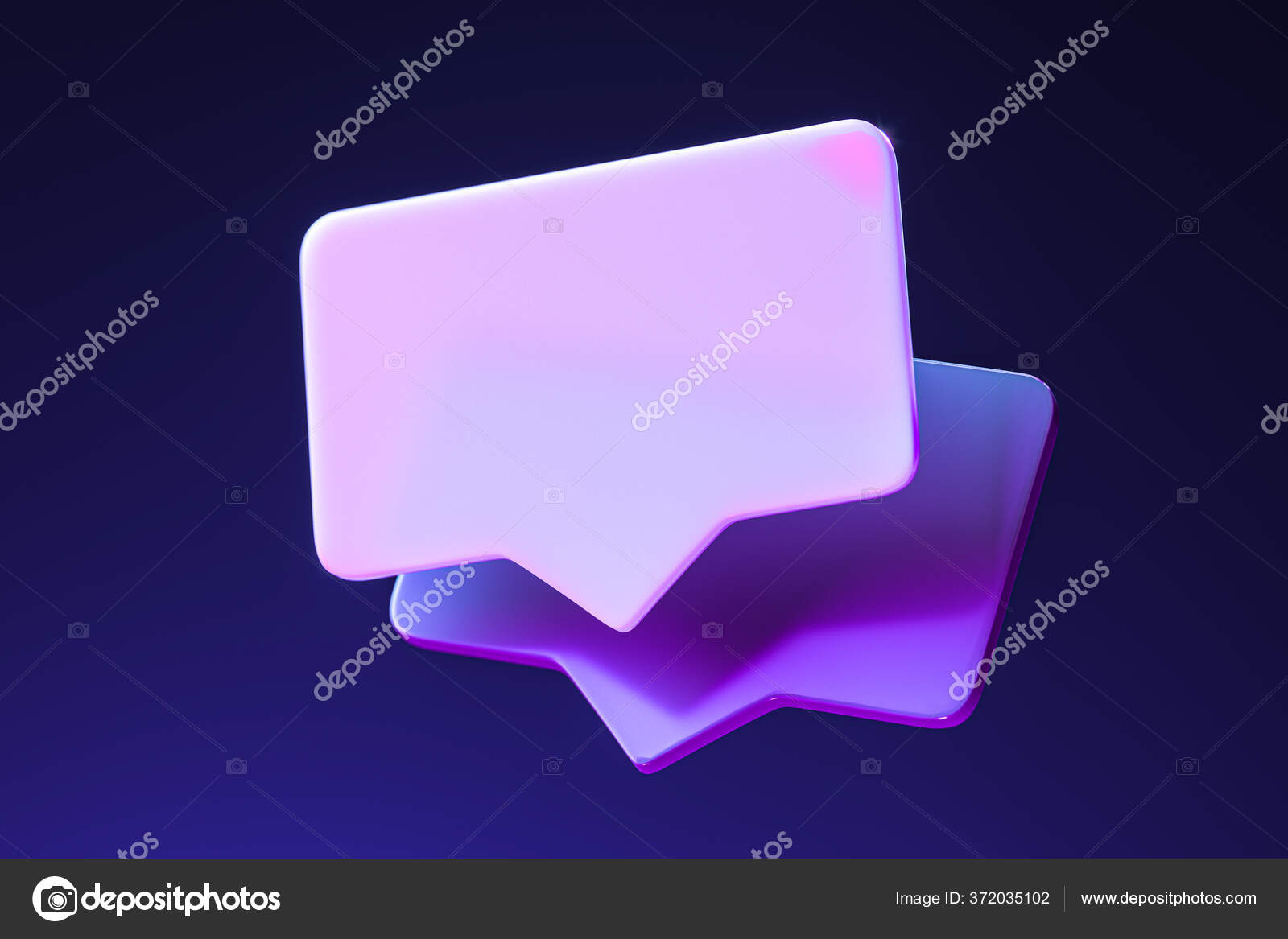 Blank Message Notification. Violet Speech Bubble. Social Media Concept ...