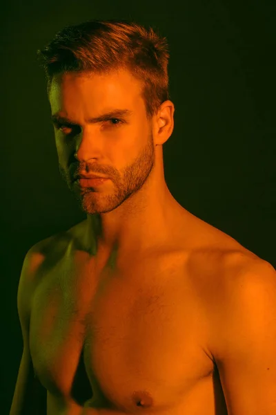 Strong Stripped Muscle Male Model Black Underwear Black Isolated Font ...