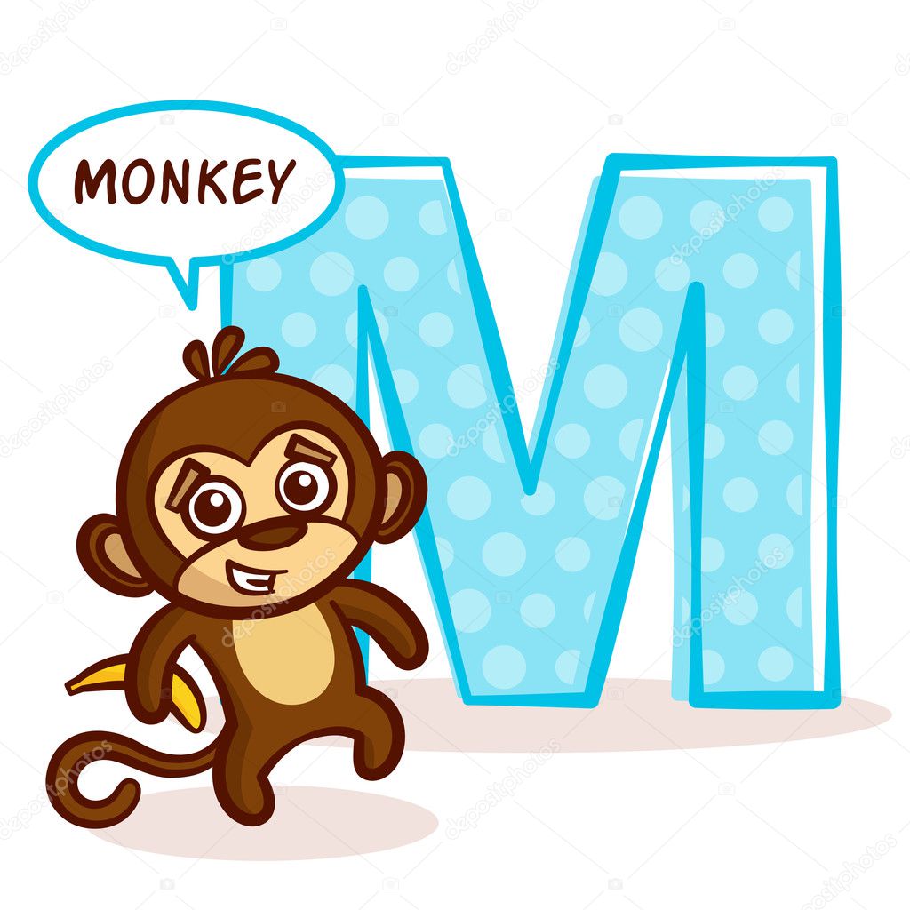 ABC ZOO Alphabet Letter M Monkey Stock Vector by ©ichbinsam 128476440