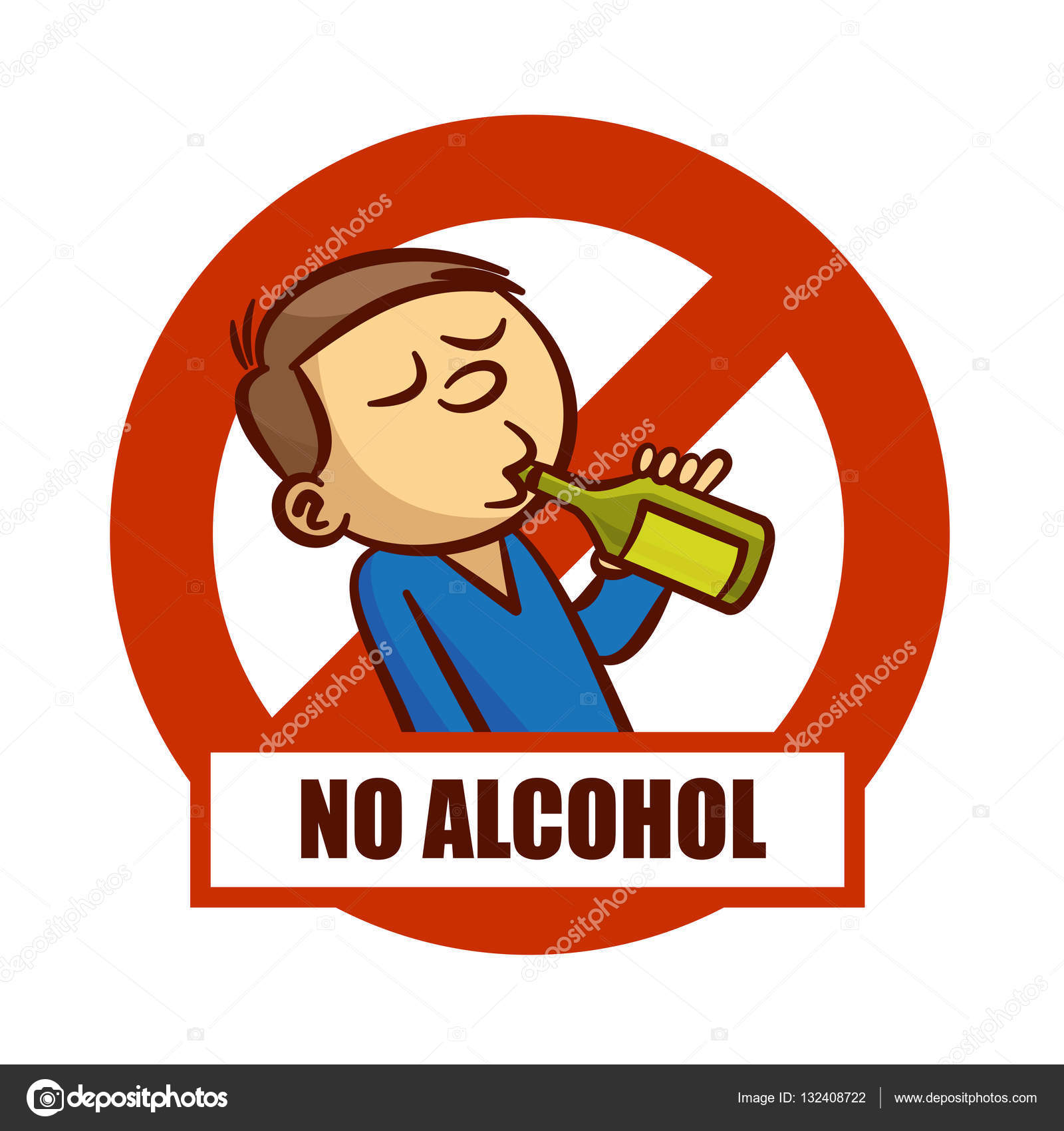 Prohibition Sign No Alcohol Sticker Stock Vector by ©ichbinsam 132408722
