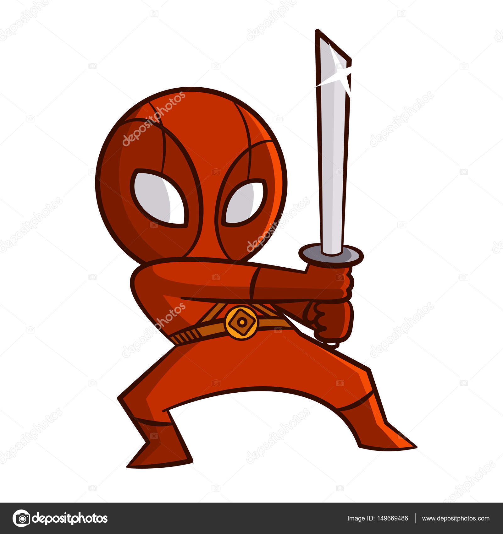 Superhero Red Ninja Sticker Stock Vector Image by ©ichbinsam #149669486