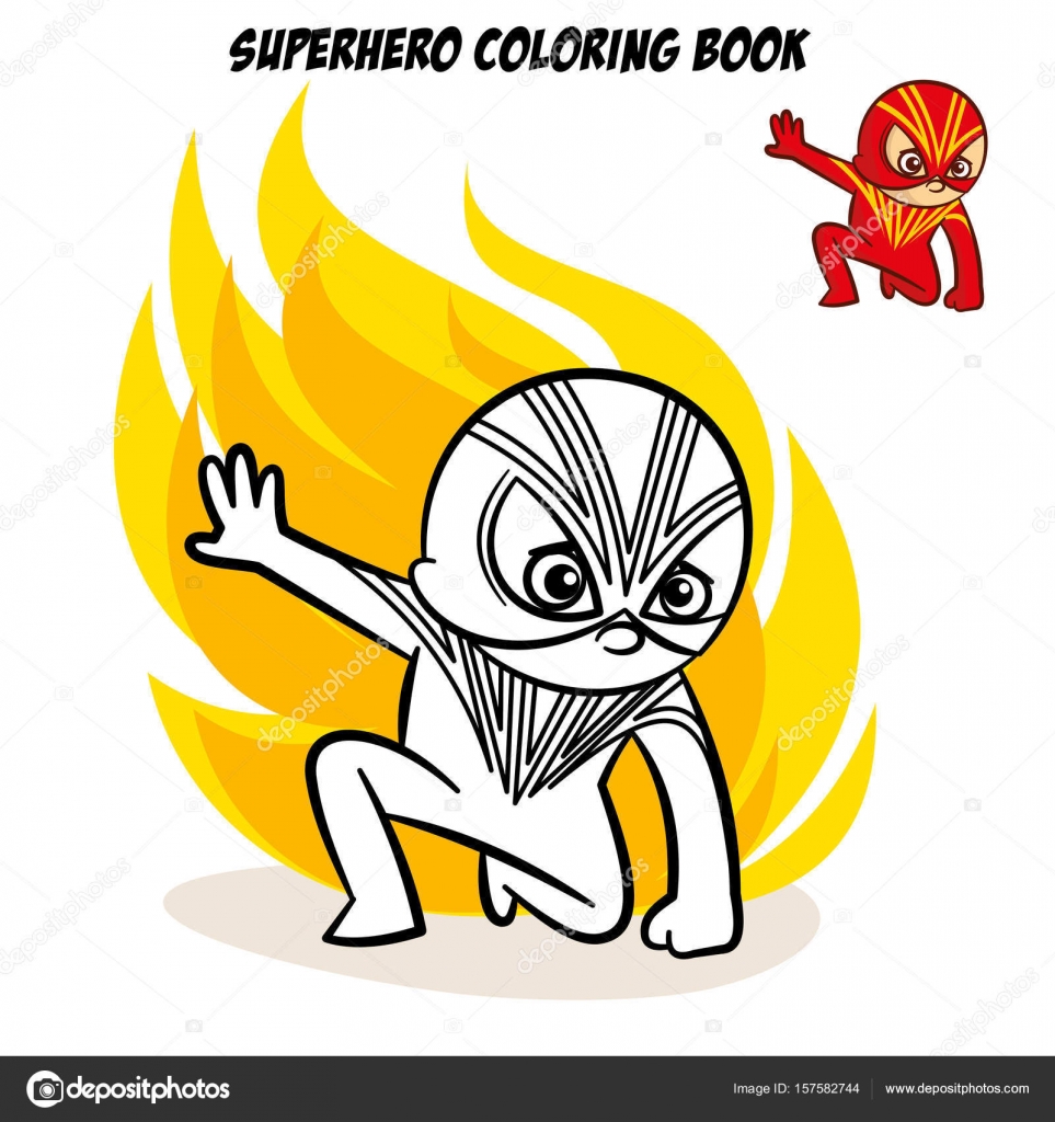 Superhero Coloring Book. Comic character isolated on white background ...