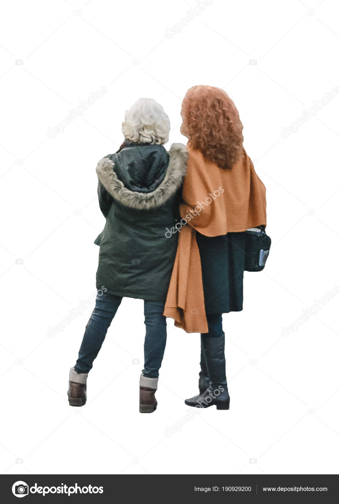 Pareja Lesbiana Vista Trasera Foto Aislada — Foto De Stock 190929200