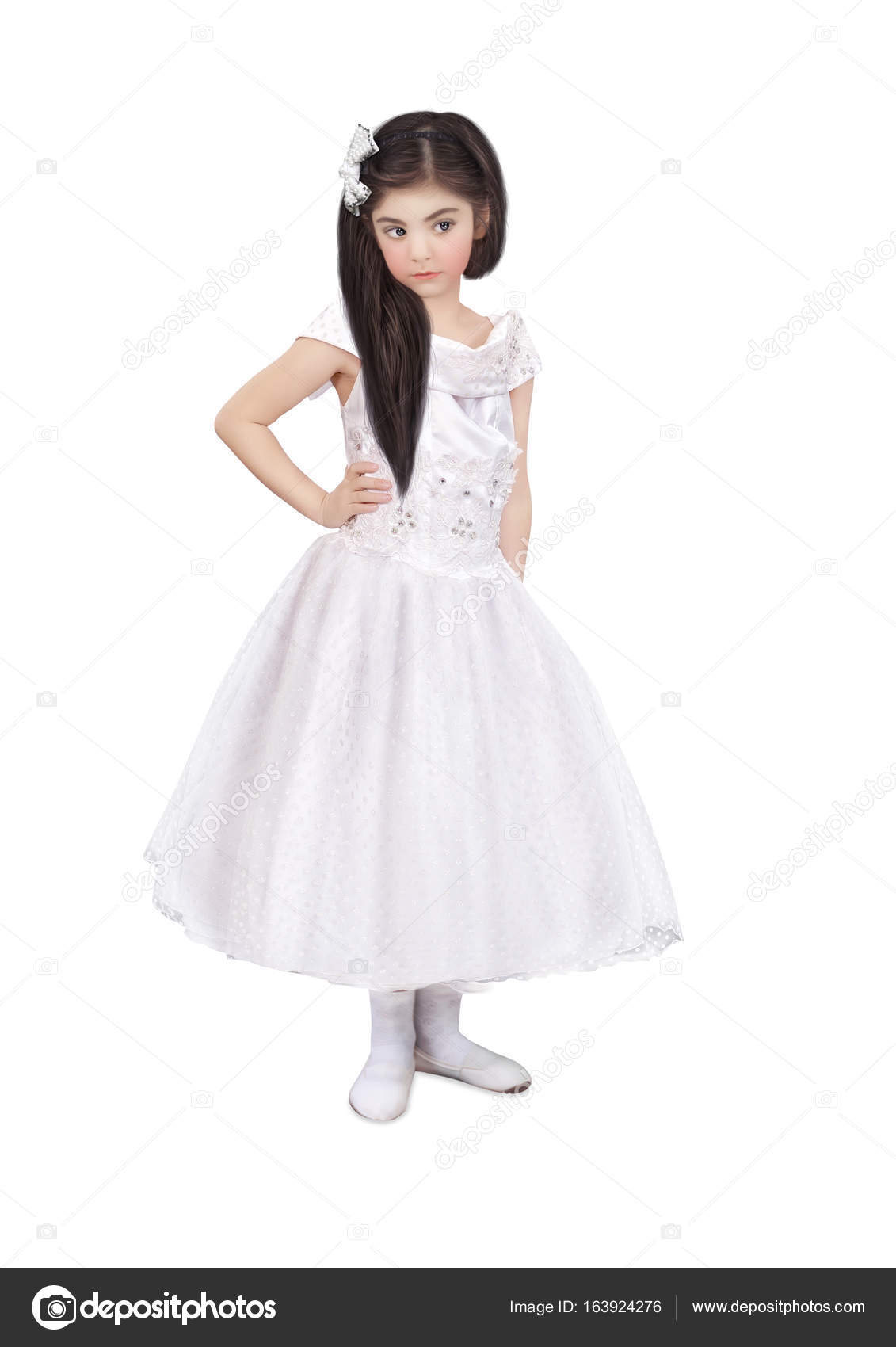 Little girl in white dress Stock Photo by ©Margo1956 163924276