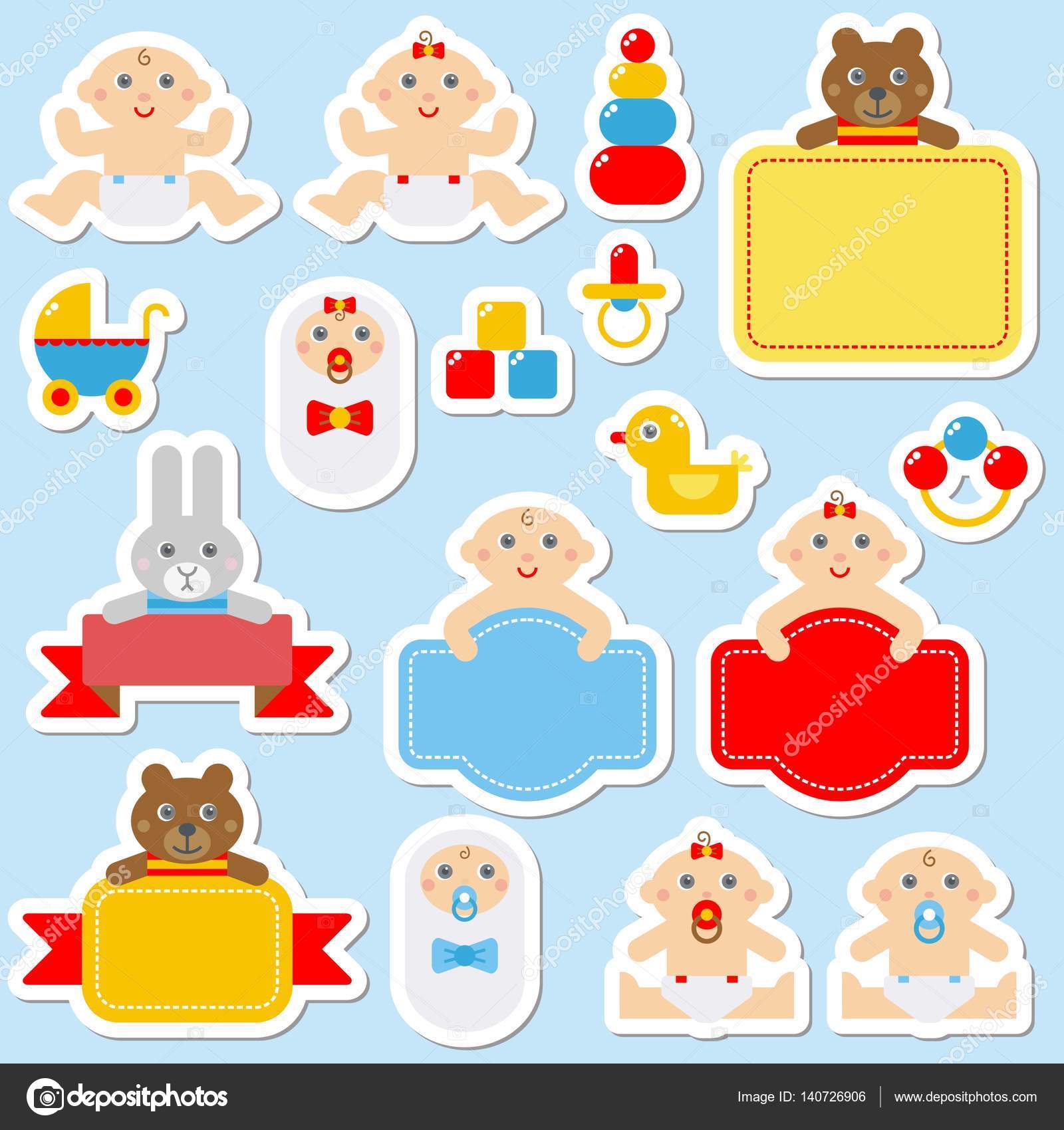 Stickers set for newborns Stock Vector Image by ©tokuneva #140726906