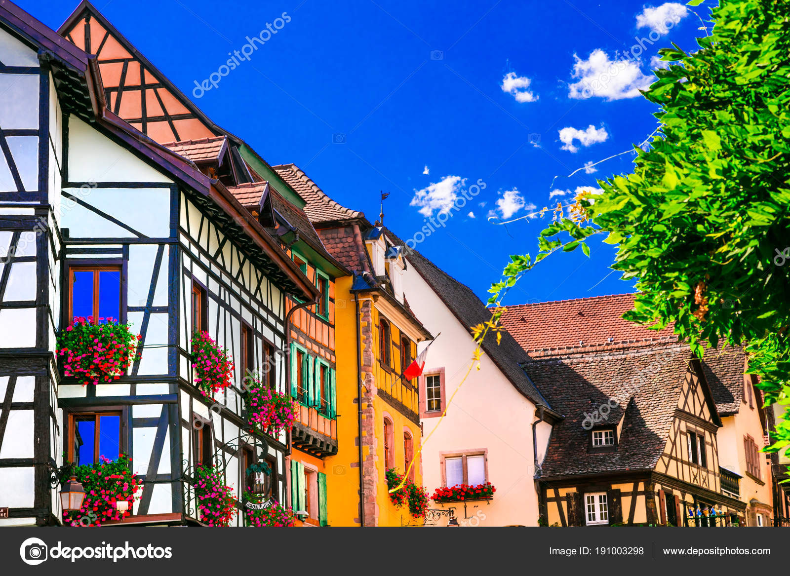 Colorful traditional villages of Alsace in France — Stock Photo ...