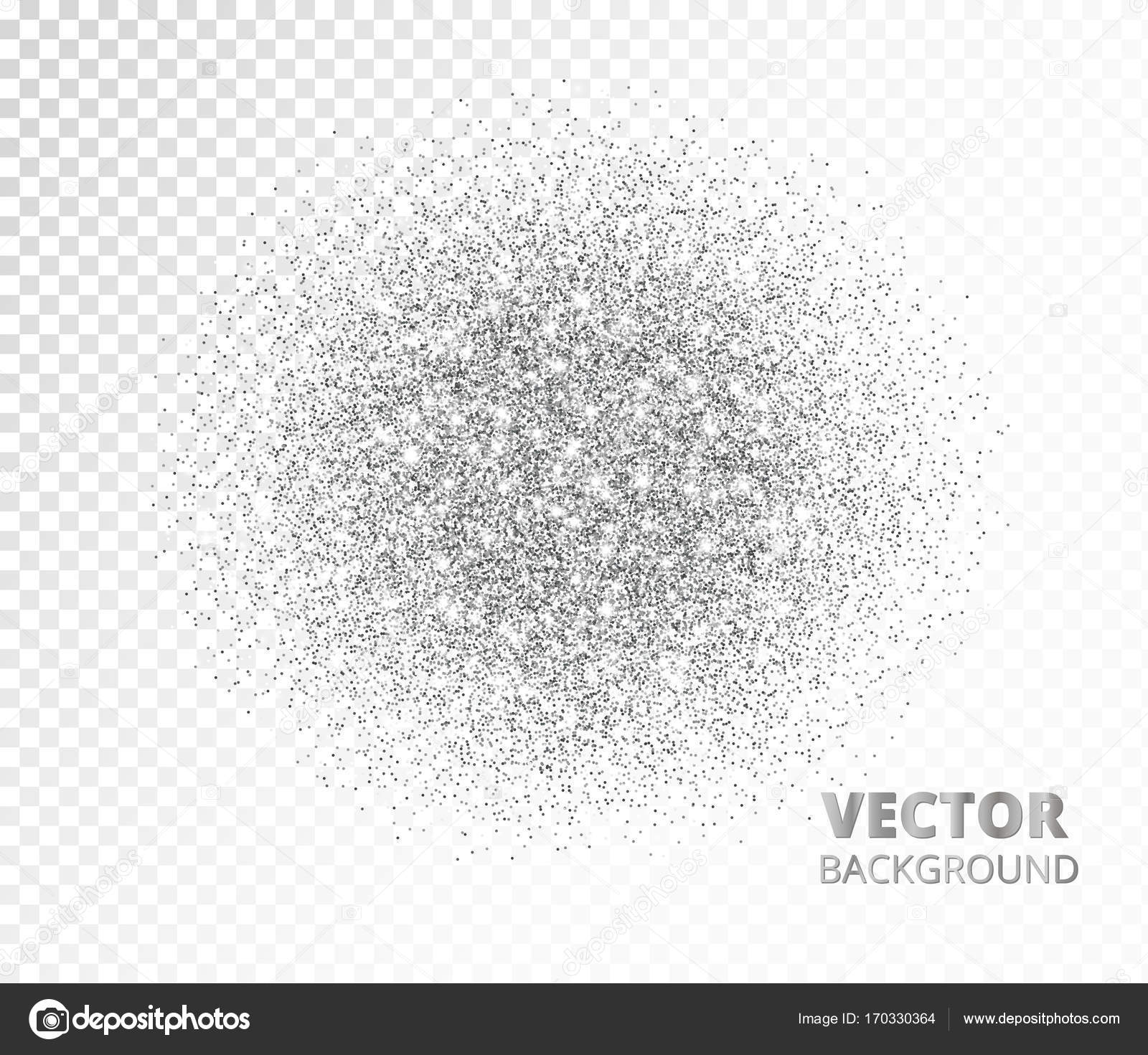 Sparkling circle, silver glitter explosion. Vector dust, diamonds, snow ...
