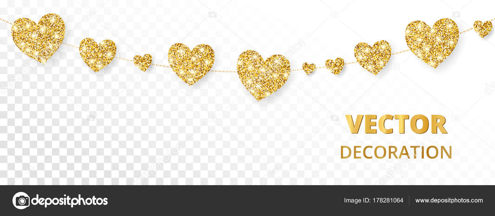 Gold Hearts Border
