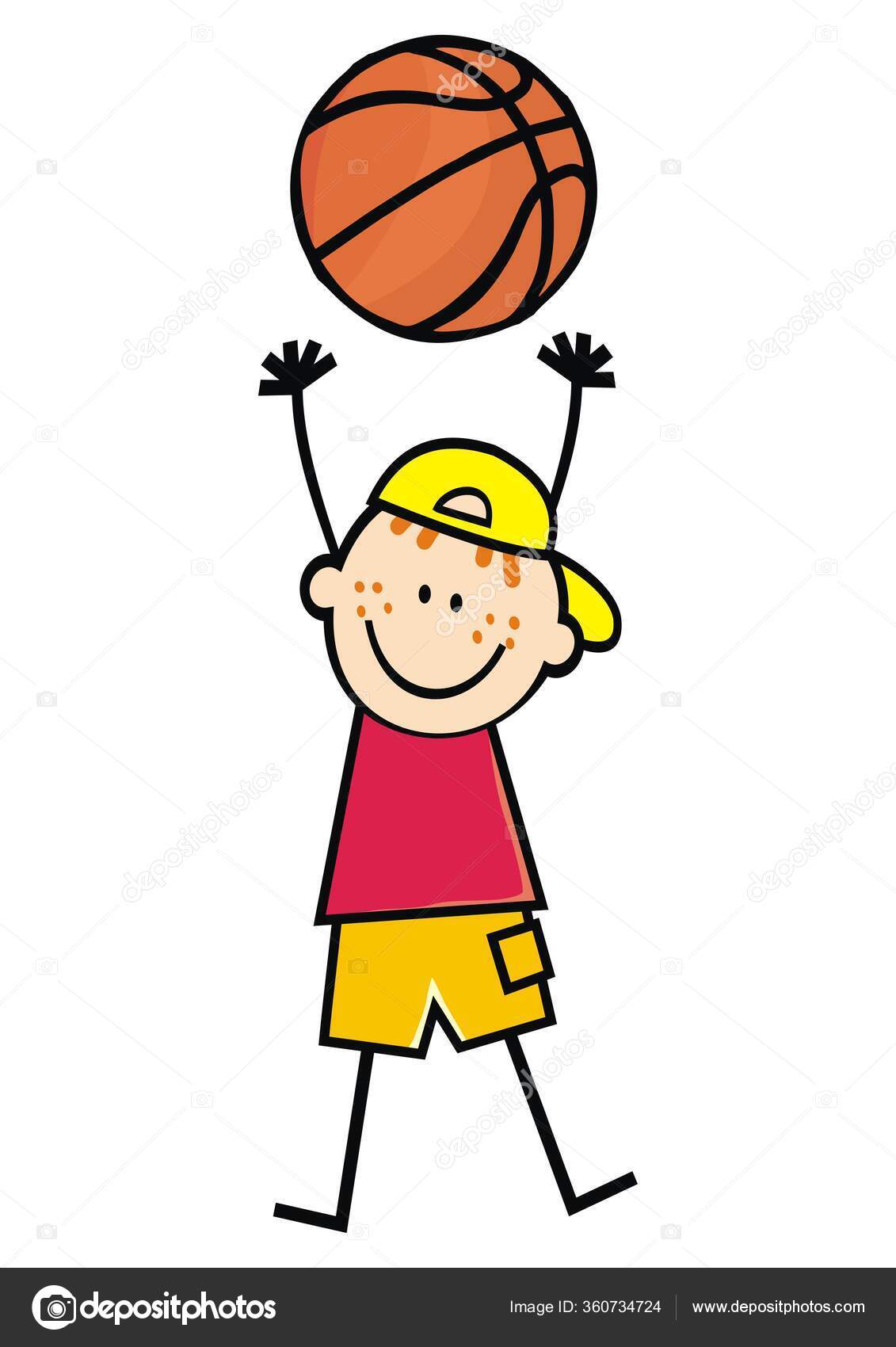 Basketbalista Barevný Vektor Ilustrace Bílém Pozadí Stock Vektor od ...