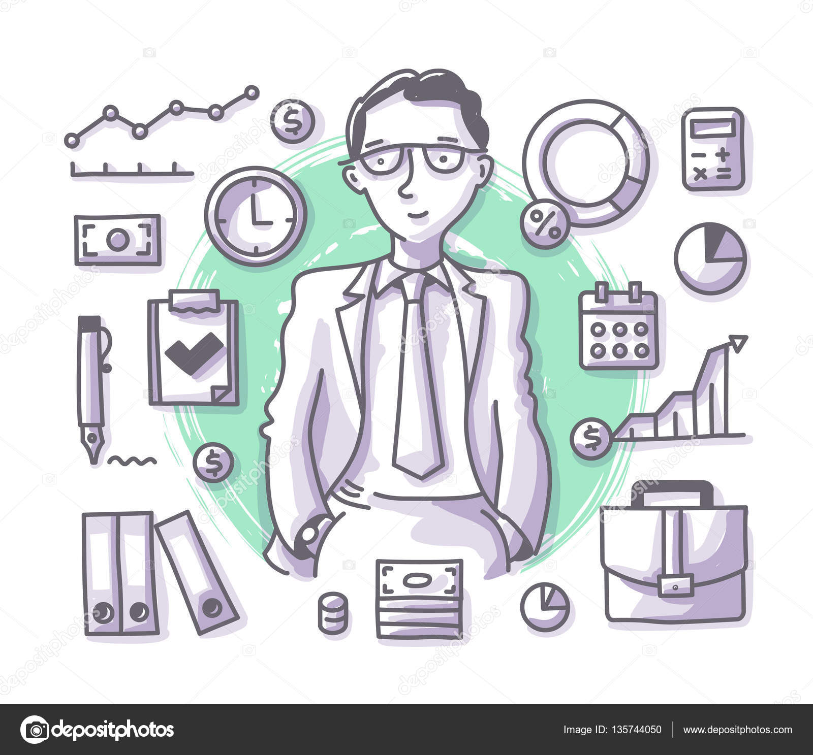 Businessman Doodle Profession Stock Vector Image by ©koctia #135744050