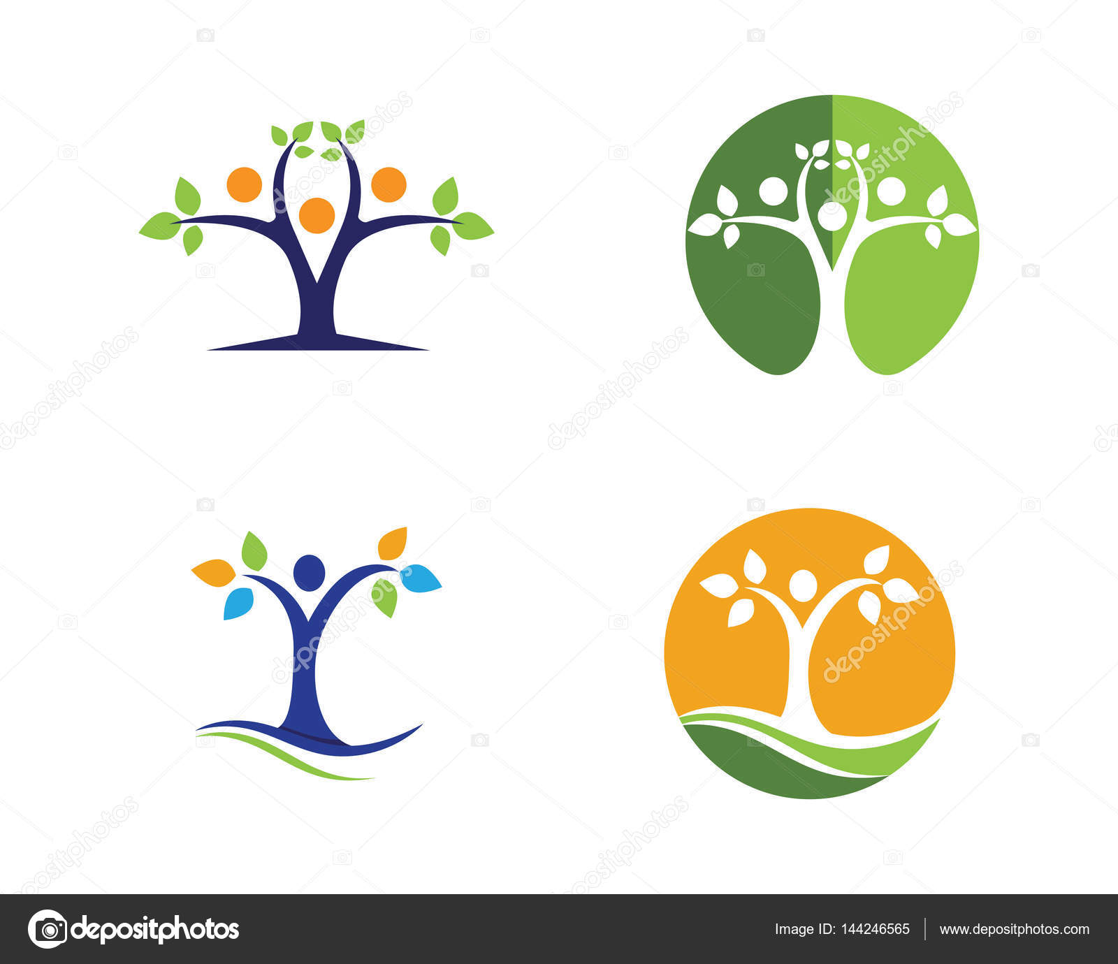 Albero logo e simboli logo icone e modello - Vettoriale Stock di ...