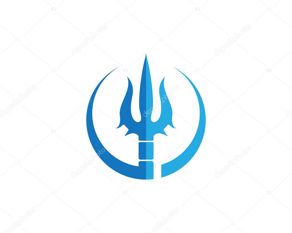 Magia tridente logotipo símbolo y plantilla 2022