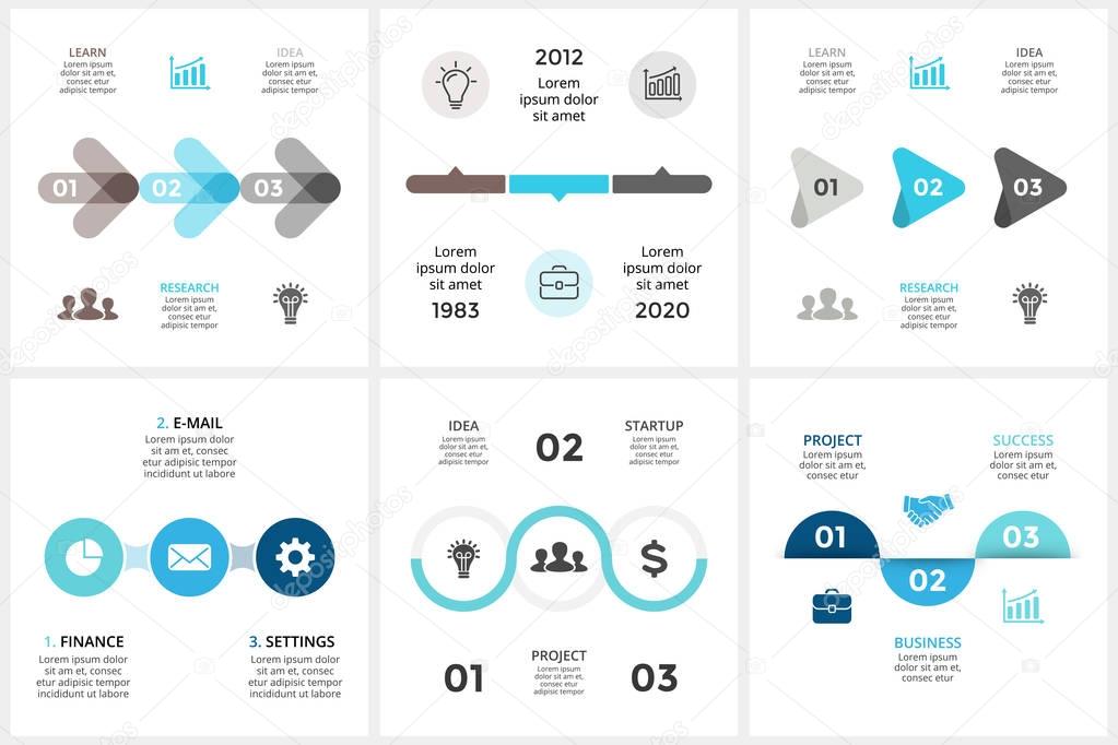 Vector c rculo flechas l nea de tiempo infograf a, diagrama de ciclo, gr fico de tri ngulo, gr ...