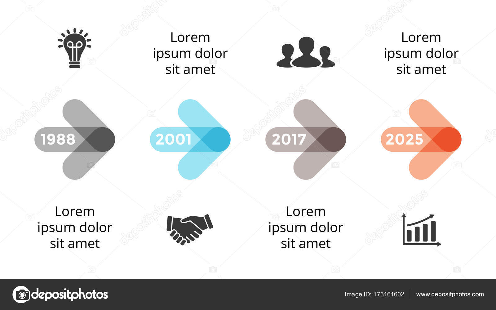 Vector arrows circles timeline infographic, diagram chart, graph ...