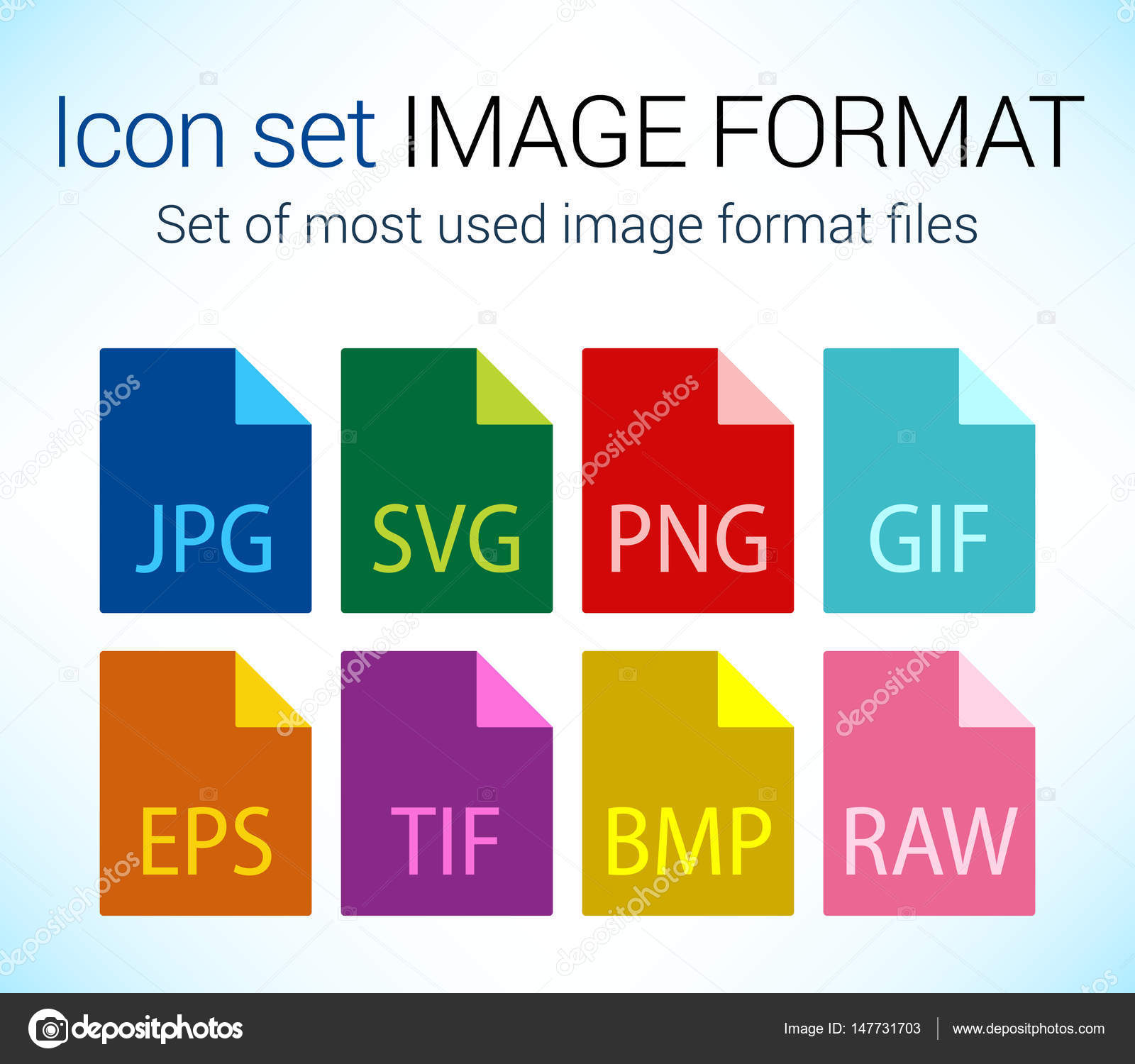 Set of image file type icons Stock Vector by ©polesovsky 147731703 Set of image file type icons Stock Vector by ©polesovsky 147731703