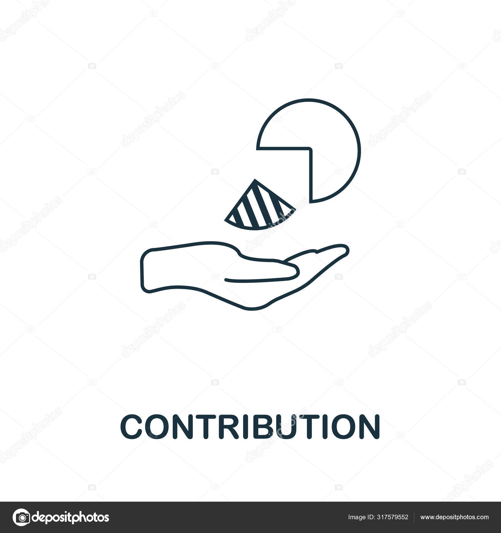 Contribution icon outline style. Thin line creative Contribution icon ...