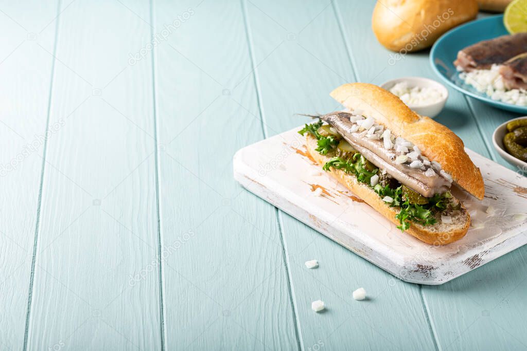 Snack holand s tradicional, s ndwich de mariscos con arenque 2024