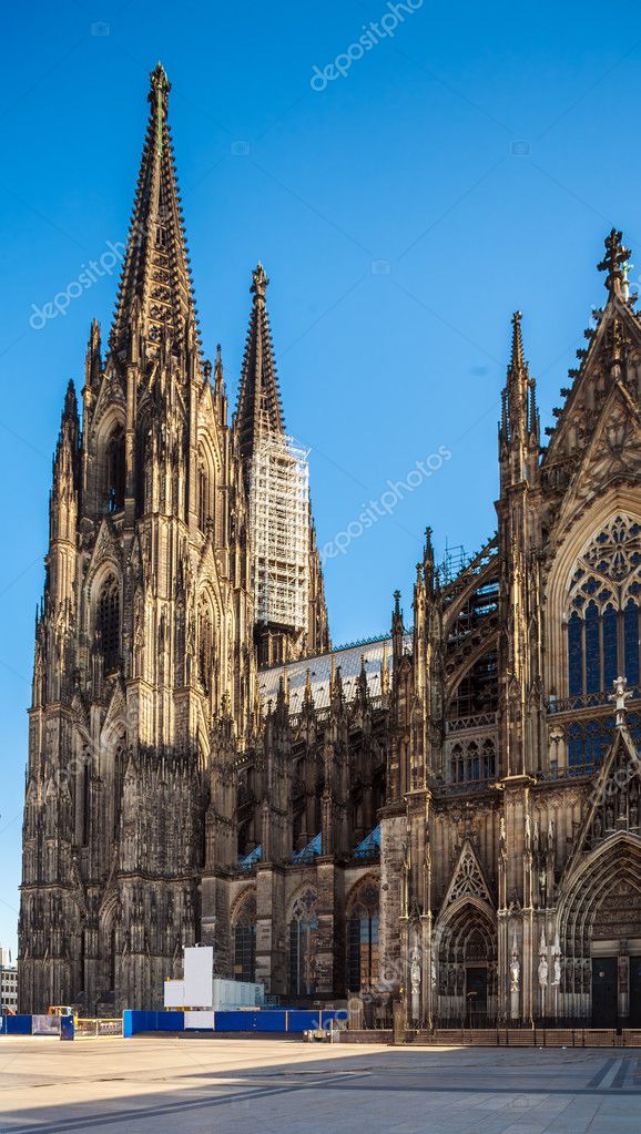 Illuminated Gothic Cologne Cathedral at Night, Germany Stock Photo by ...