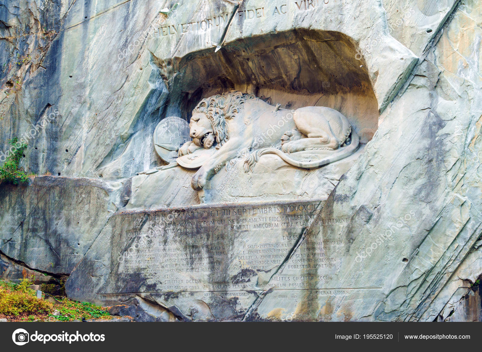 Famous Lion Monument 1820 By Bertel Thorvaldsen Lucerne Swit Stock