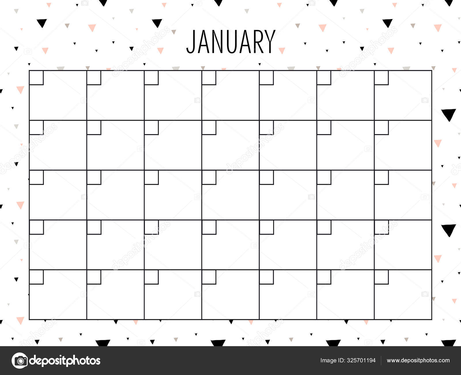 January. Universal Monthly Planner Template Stock Vector by ...