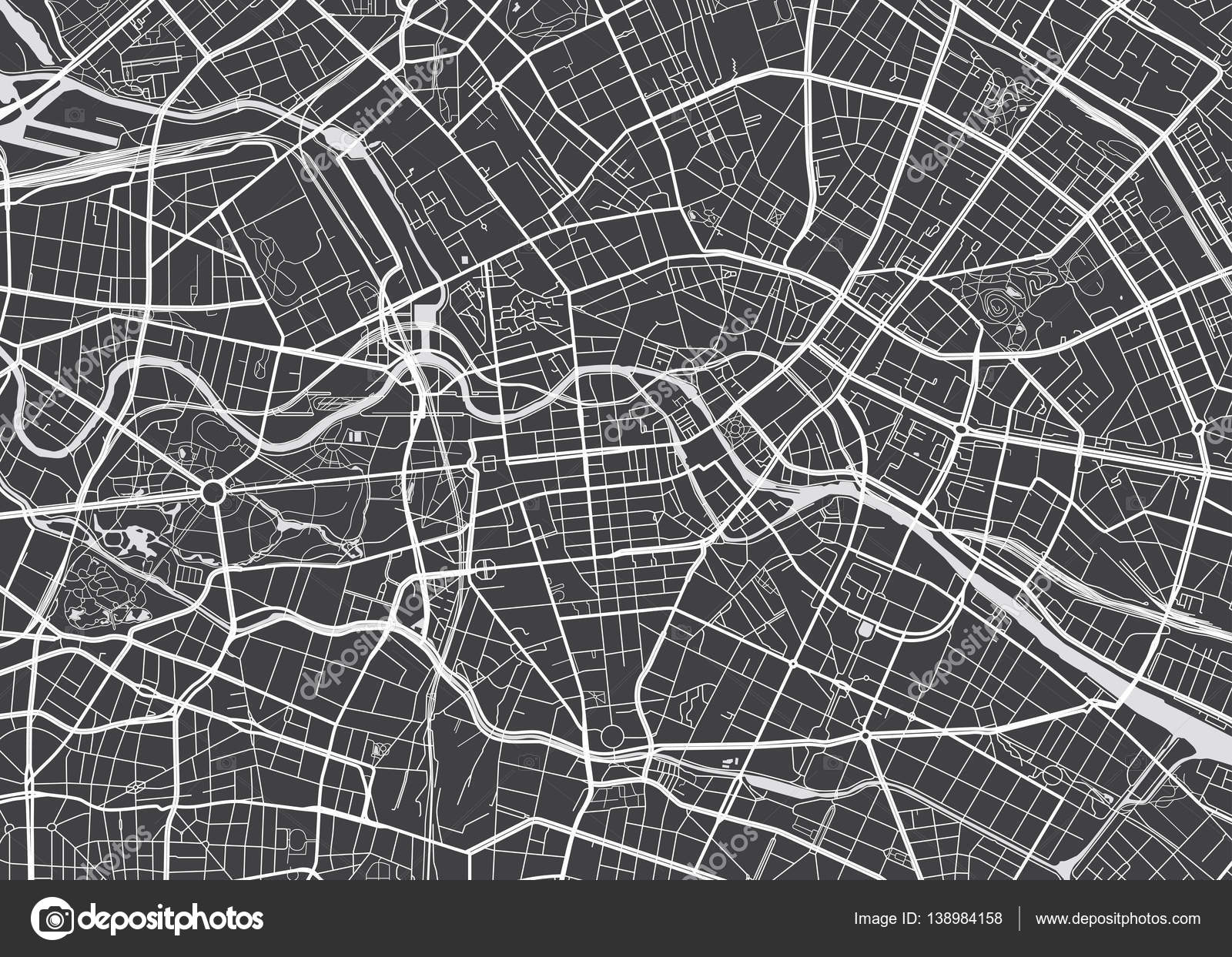 Vector detailed map Berlin Stock Vector Image by ©Max_776 #138984158
