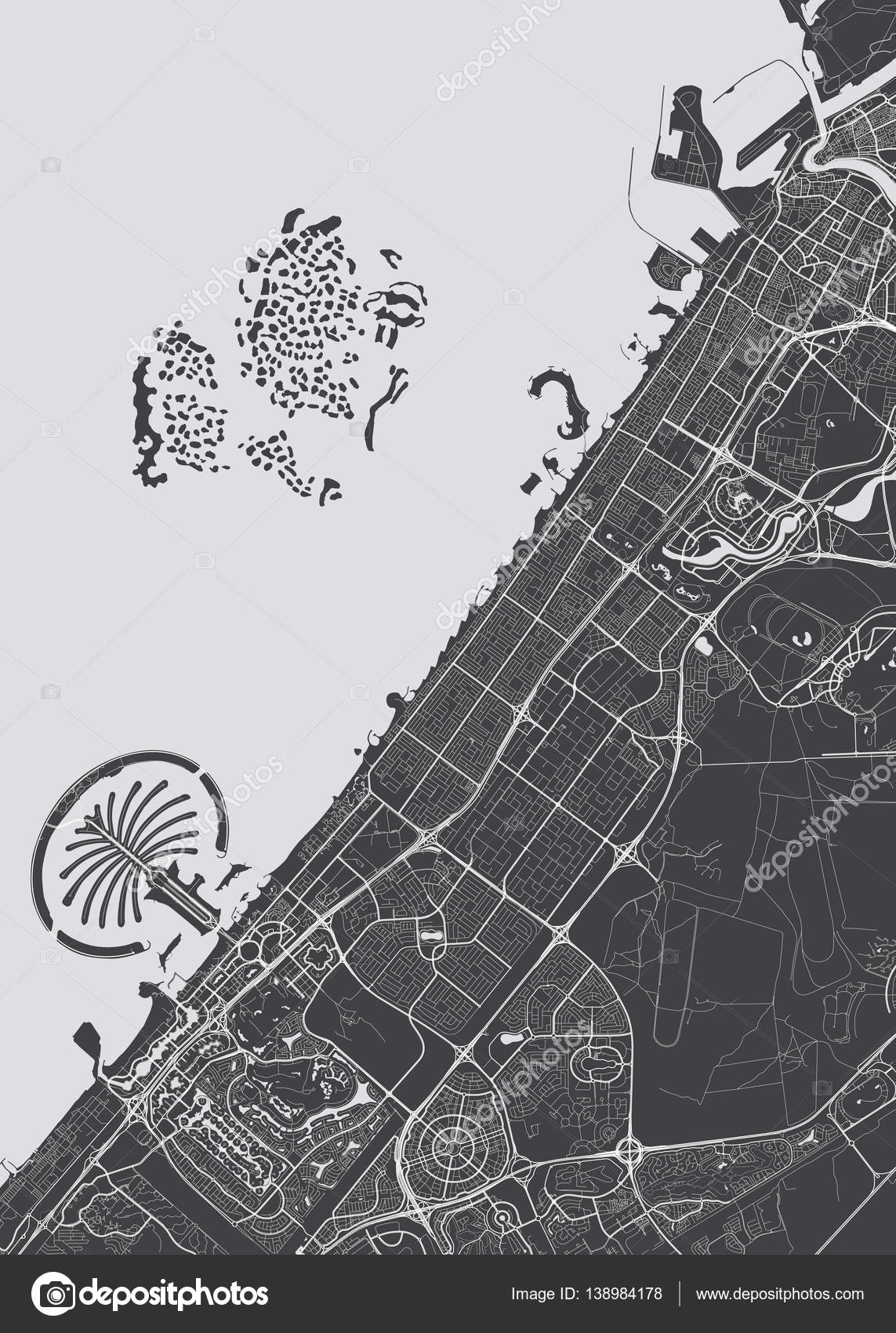 Vector detailed map Dubai Stock Vector by ©Max_776 138984178