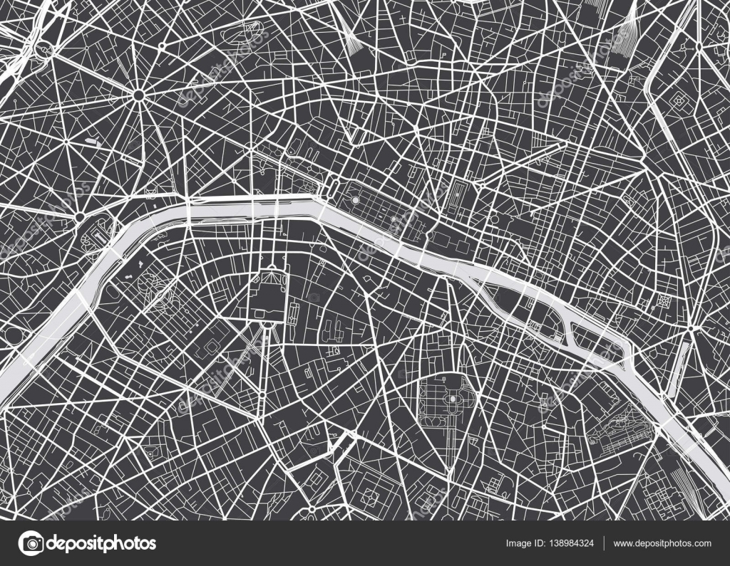Vector detailed map Paris — Stock Vector © Max_776 #138984324