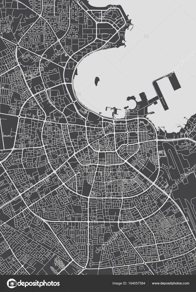 Doha city plan, detailed vector map Stock Vector Image by ©Max_776 ...