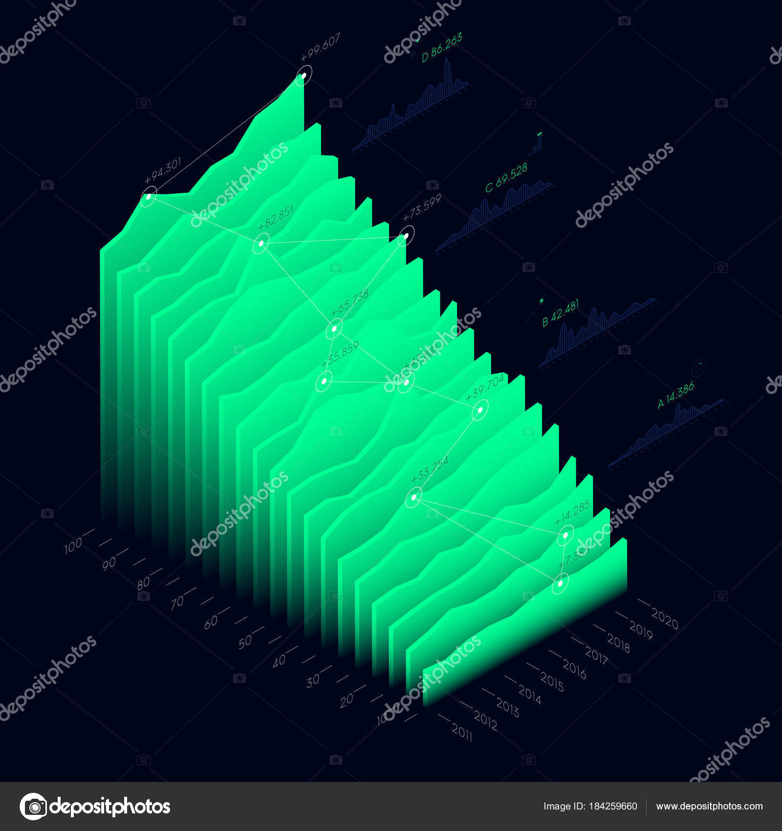 Business Analytics Financial Data Pyramid Vector Statistics ...