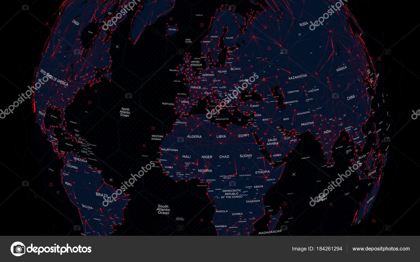 Mapa Mundo Interface Futurista Com Tecnologia Global Rede ...