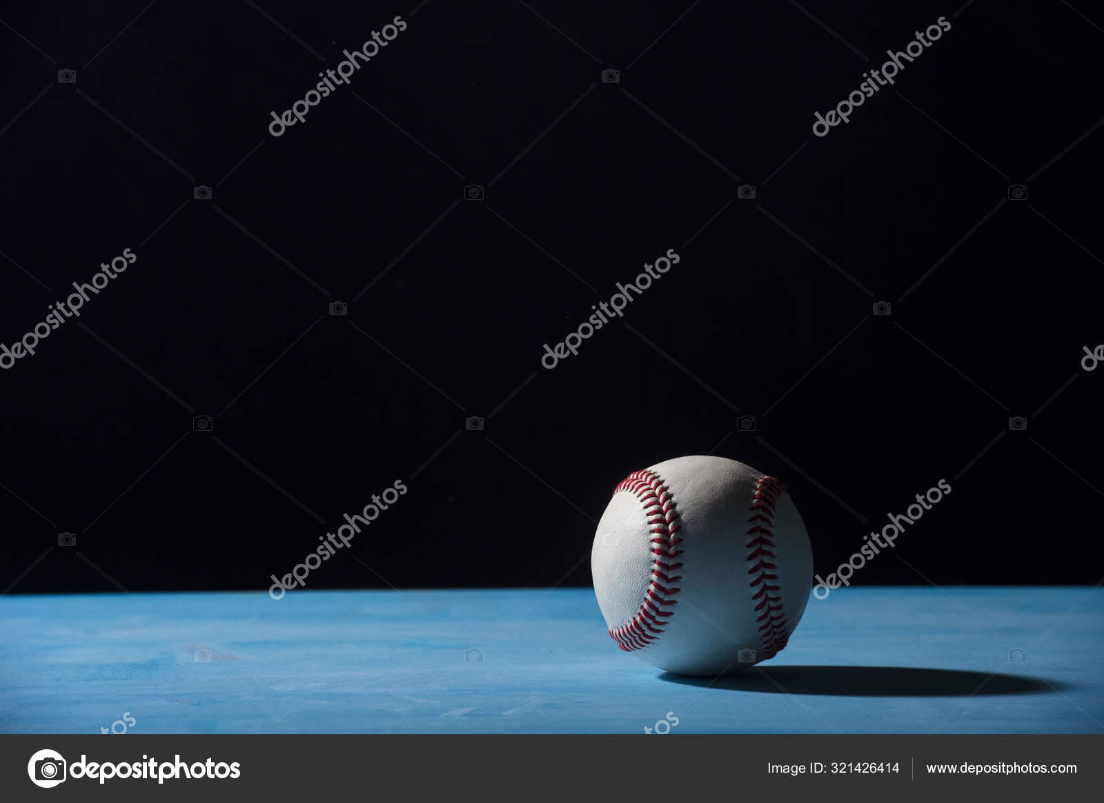 Baseball Ball Blue Wooden Table — Stock Photo © sportoakimirka #321426414