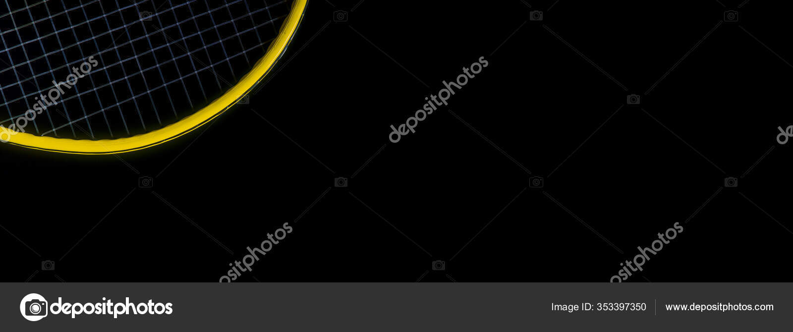 Close Yellow Tennis Racket Black Background — Stock Photo ...
