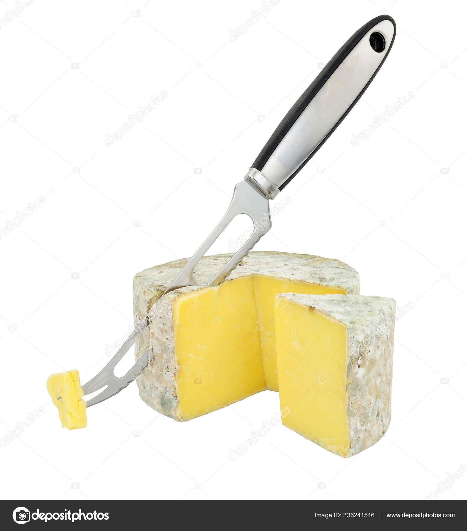 Cave Aged Farmhouse Cheddar Cheese Cheese Knife Isolated White ...
