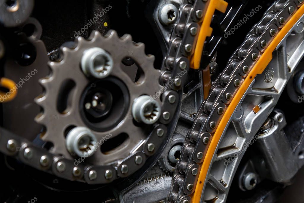 Engranaje, eje de transmisión de cadena en el transportador, la correa ...