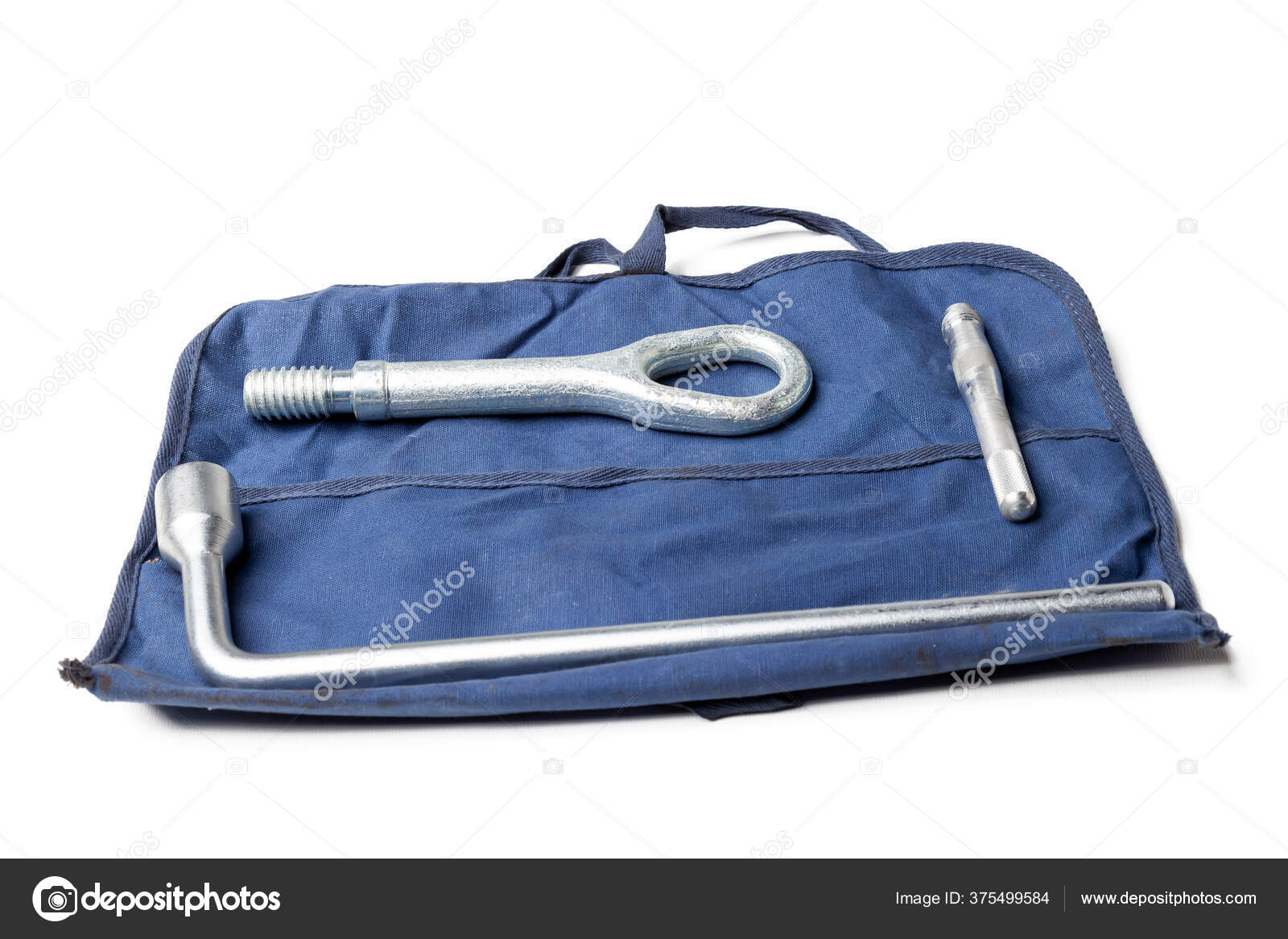 Set Towing Event Car Breakdown Hook Spanner Key Blue Bag Stock Photo by ...