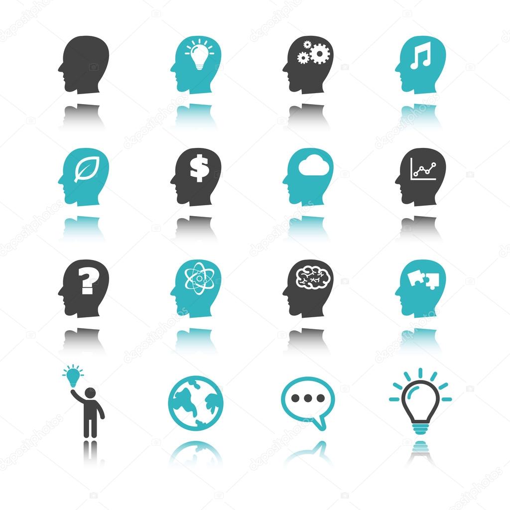 Idea icons with reflection Stock Vector Image by ©tulpahn #125457044