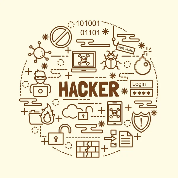 Hacker line icons Stock Vector Image by ©tulpahn #102129902