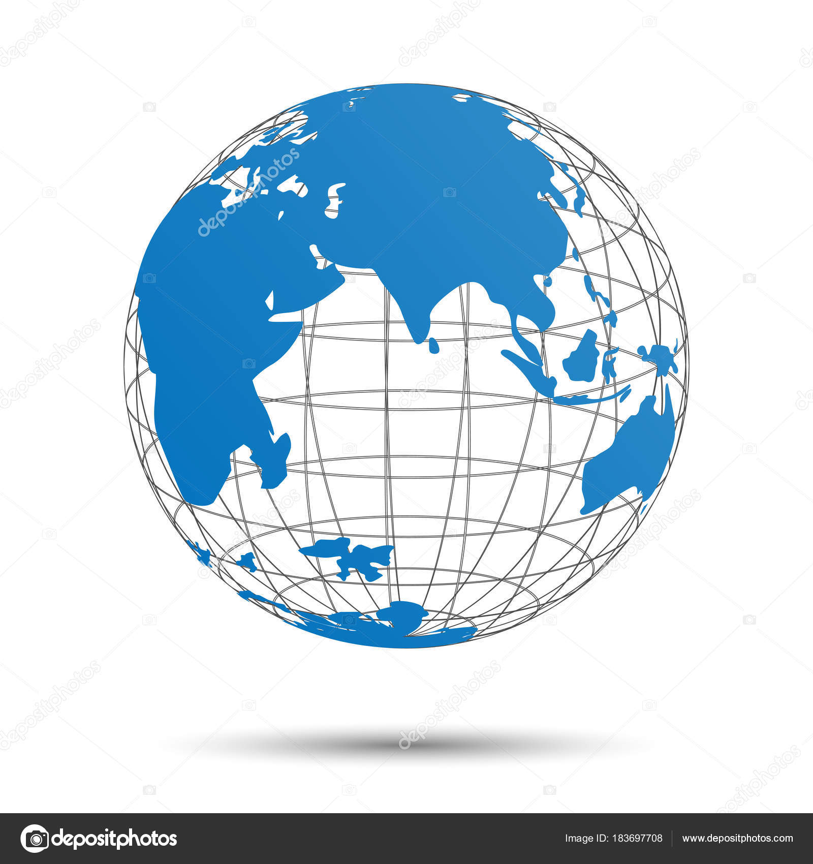 Wireframe globe — Stock Vector © tulpahn #183697708